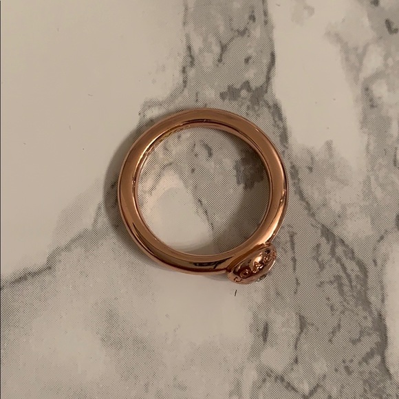 Coach | Jewelry | Rose Gold Coach Ring With Diamond Stud Size 8 | Poshmark